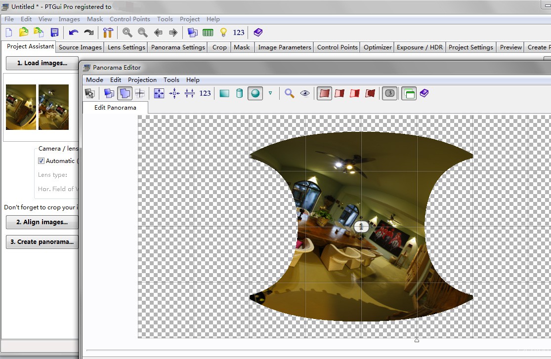 [VR全景拍摄教程]如何在PTGUI里将第一张正北方向的图片设置在全景画面0度__凤凰网
