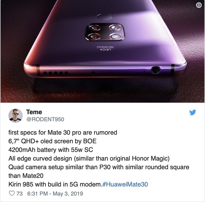 5G加三摄像头 华为Mate 30 Pro规格曝光__凤凰网