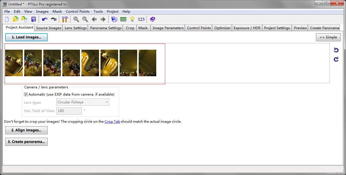 [VR全景拍摄教程]如何在PTGUI里将第一张正北方向的图片设置在全景画面0度__凤凰网