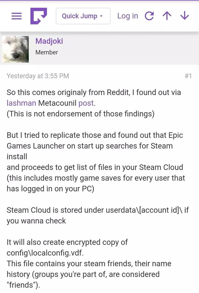 EPIC涉嫌私自盗取玩家STEAM信息，引起国外网友众愤_凤凰网