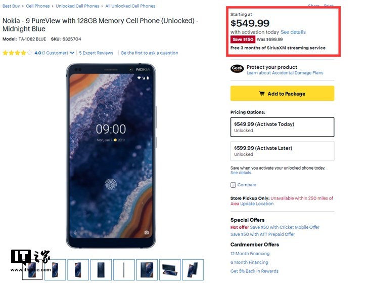 诺基亚9 PureView美国正式开售__凤凰网