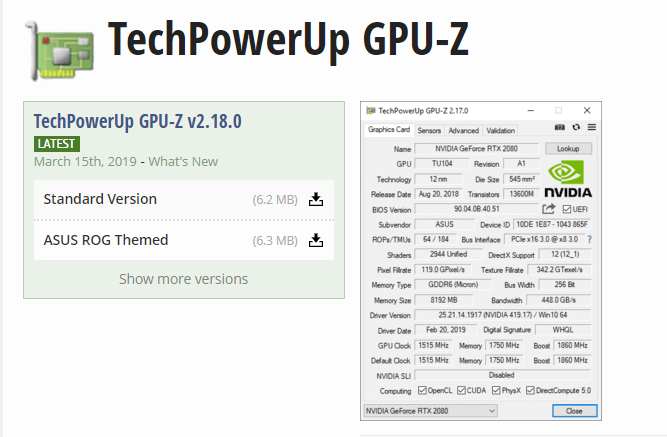 GPU-Z更新了v2.18.0版本，新增了对GTX 1660等显卡的支持__凤凰网