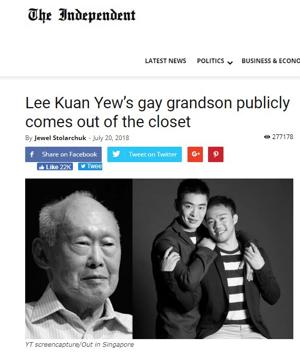刚刚！公开出柜的李光耀孙子，和男友在南非结婚了！__凤凰网