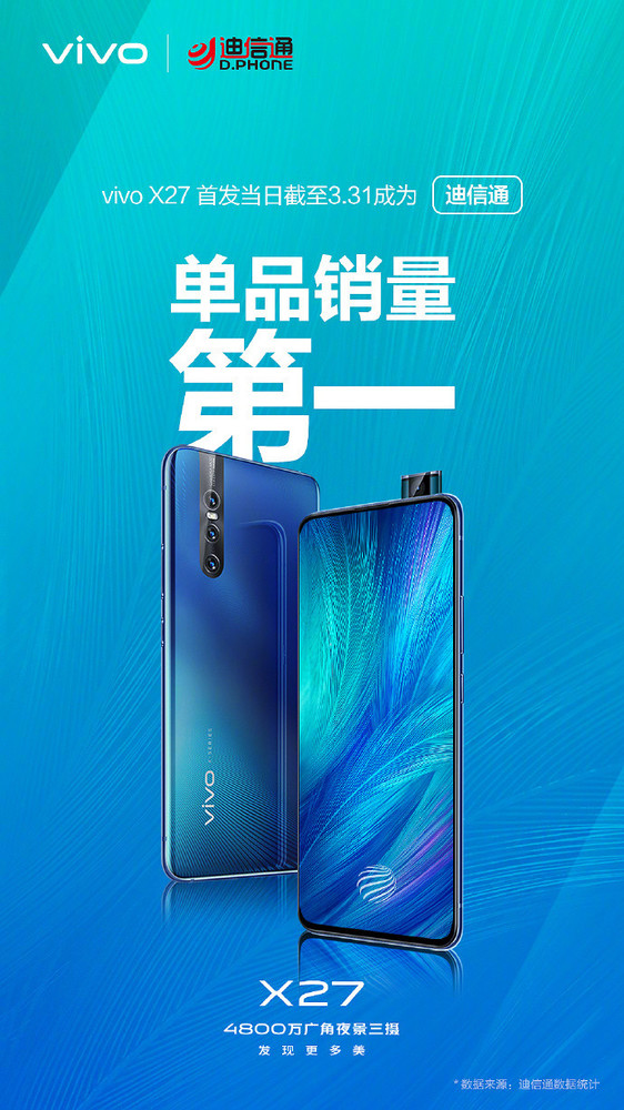 vivo X27获四平台单品销量第一 广角夜景三摄卖火了_凤凰网