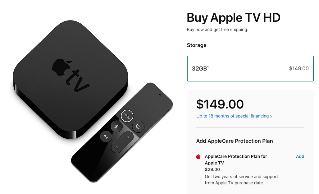 苹果：第四代 Apple TV 改名 Apple TV HD__凤凰网